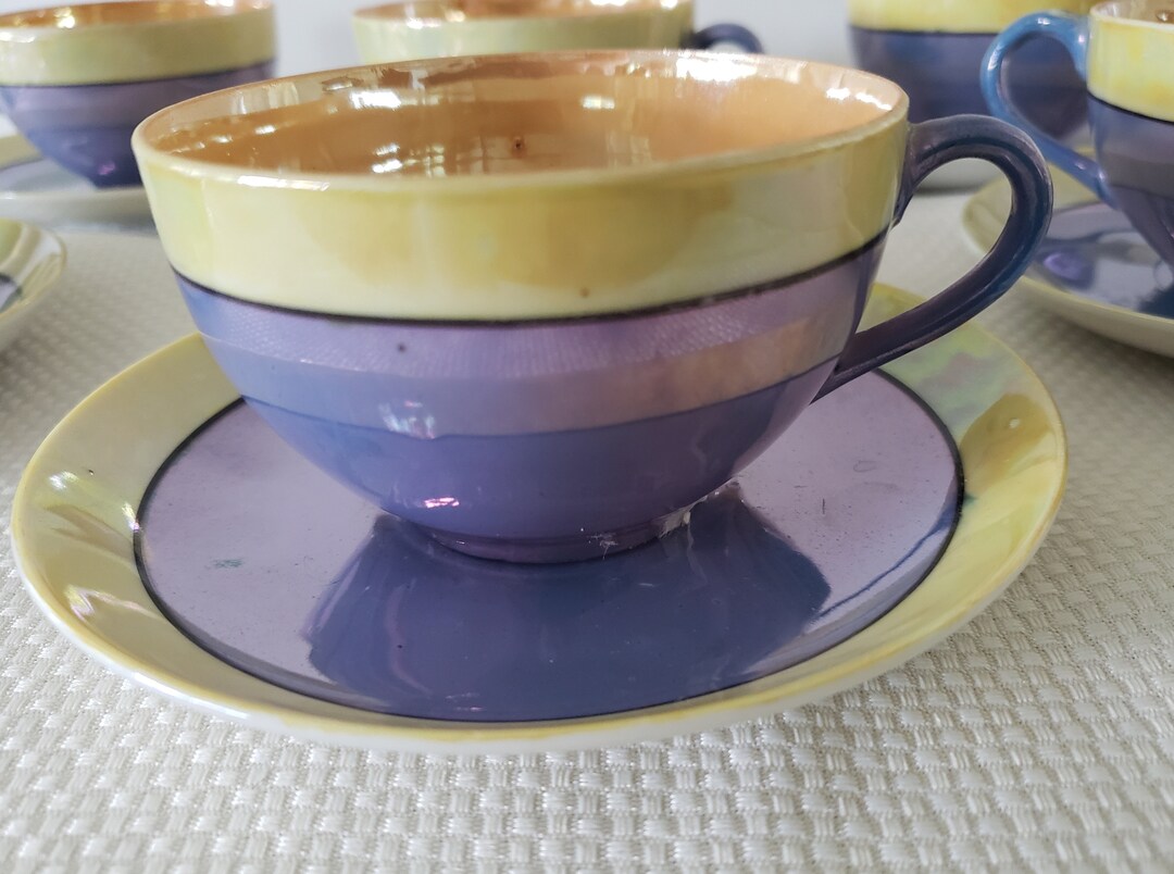Luster Tea Cup and Saucers 6 Sets Japanese - Etsy