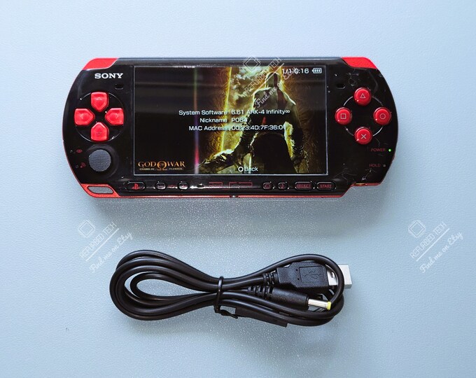 God of War Red Sony PSP 3000 Modded 6.61 Ark 4 Bundle With 32GB SD Card ...