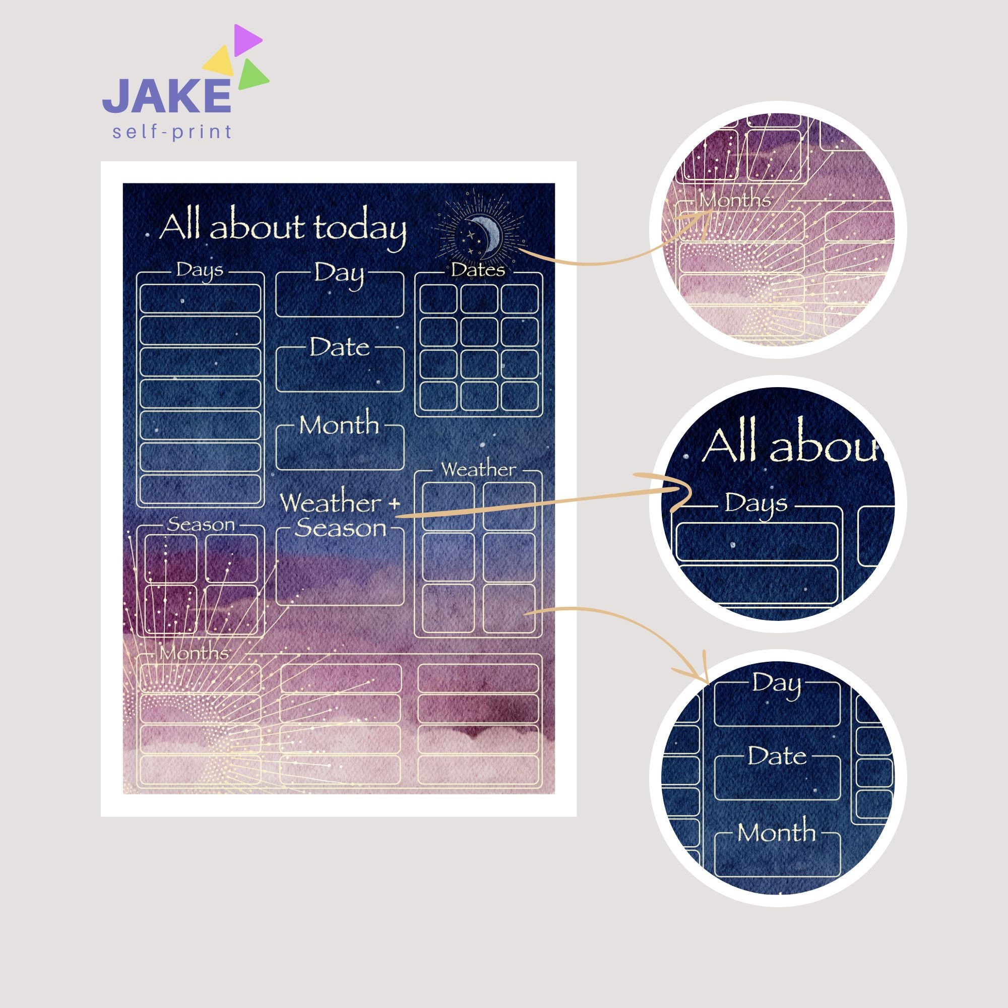 Learn Calendars With Fun, PDF Self Print, Kids School Material ...