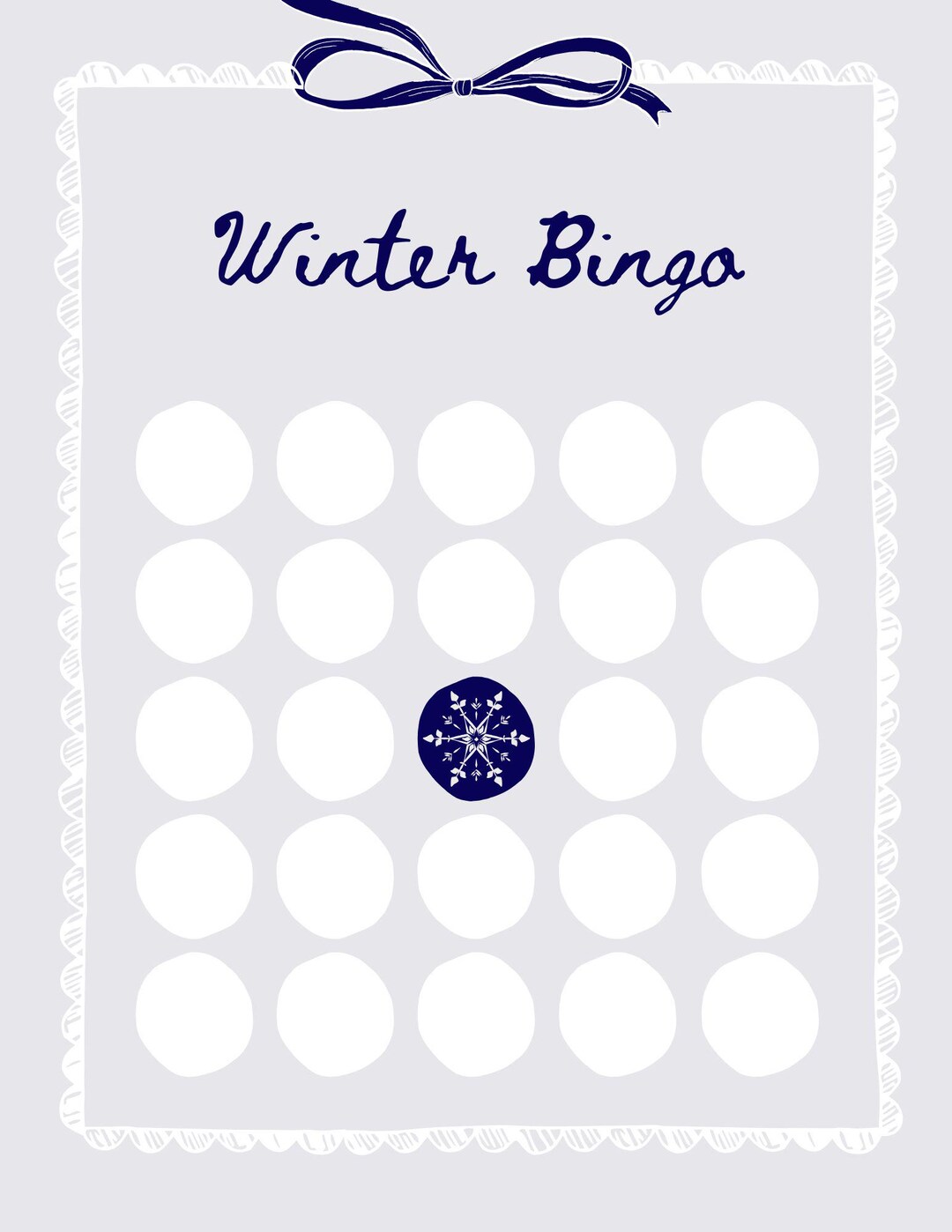 Blank Winter-themed Bingo Printable | Aesthetic Bingo Card | Instant ...