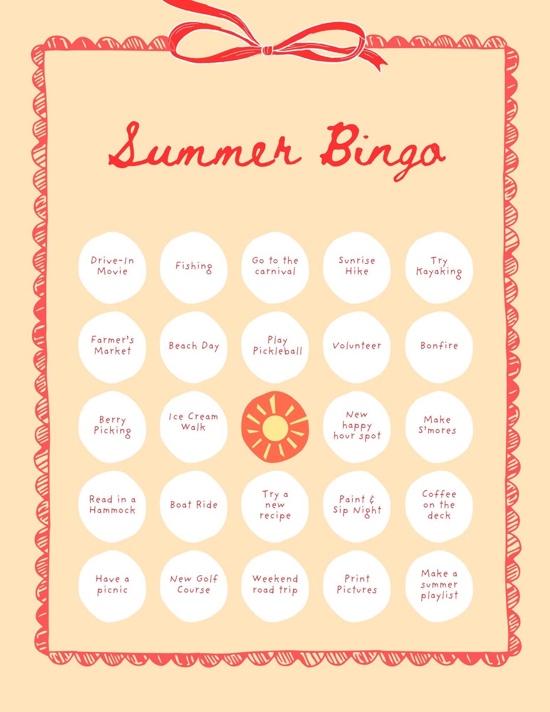 Summer-themed Bingo Printable | Aesthetic Bingo Card | Instant Digital ...