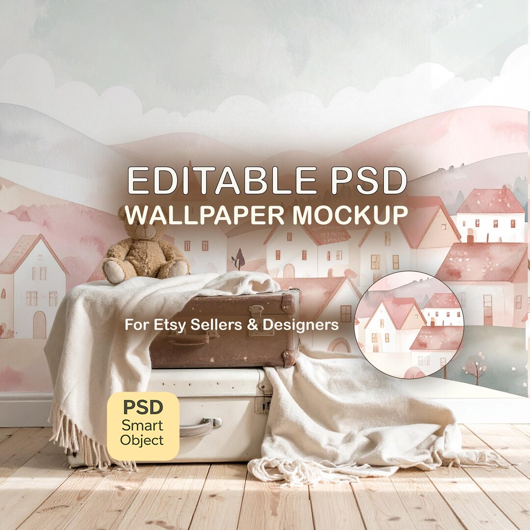 Gender Neutral Nursery Wallpaper Mockup, Neutral Nursery Wall Display ...