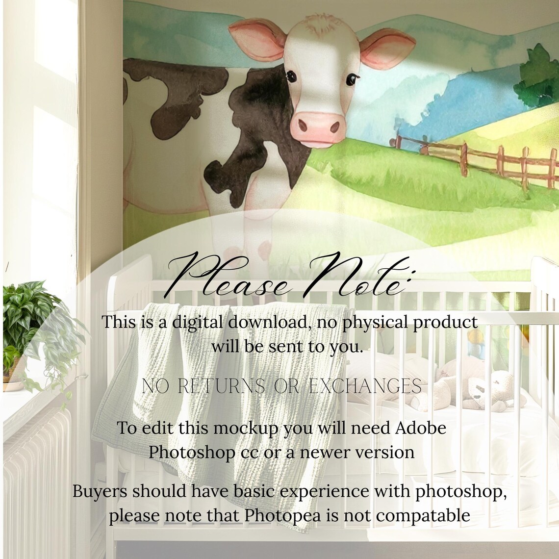 Cosy Mural Mockup, Gender Neutral Baby Room Wall Display, Blank Wall ...
