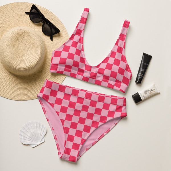 Pink Checkered Bikini - Etsy