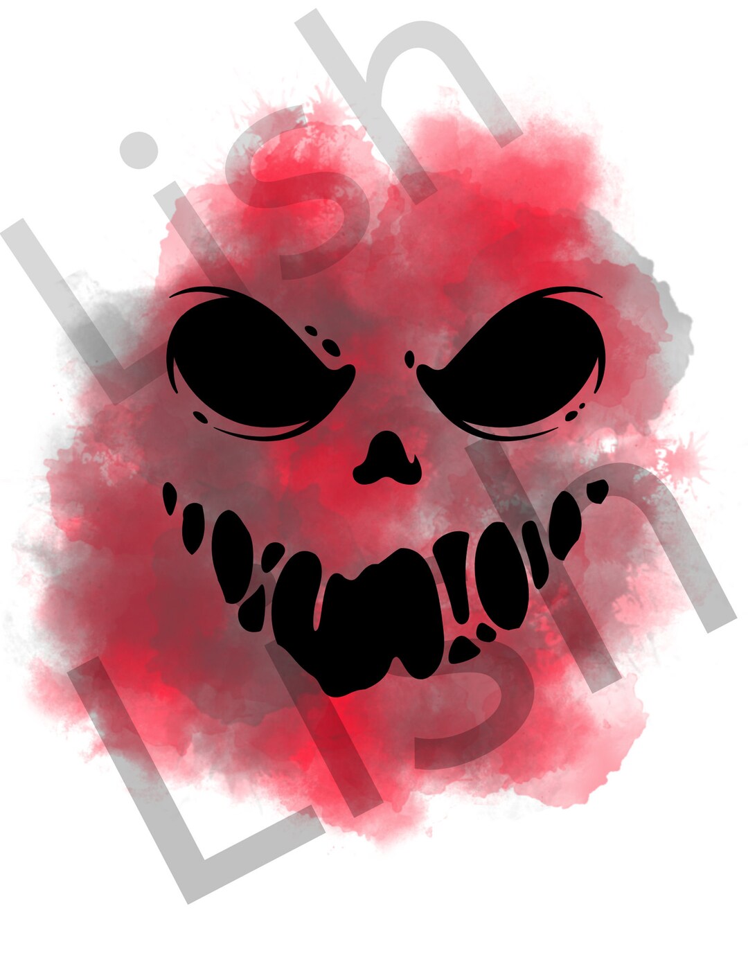 Halloween Scary Face Redness, PNG, Digital Download, Sublimation ...