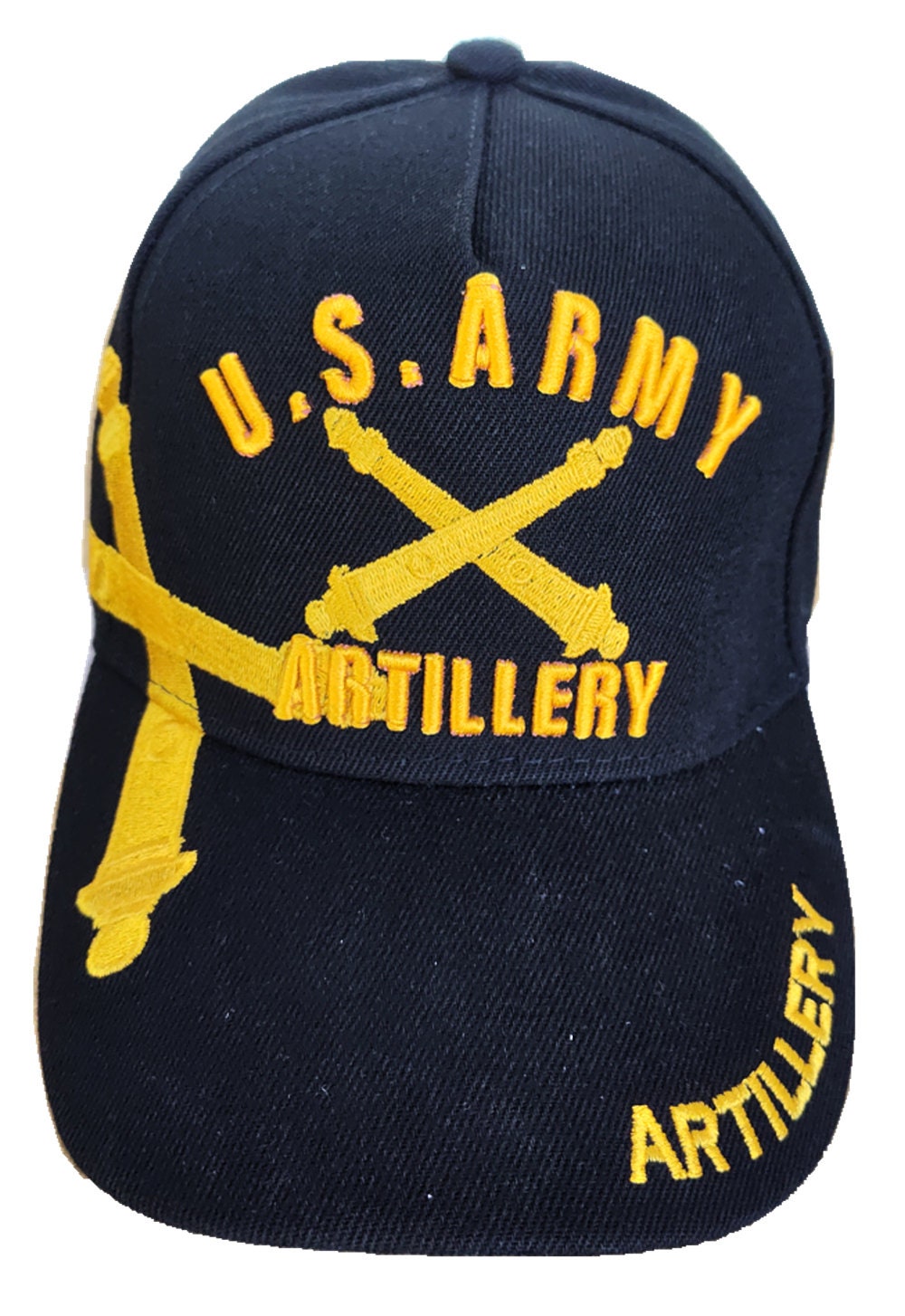 U.S. Army Artillery field, Crossed Cannons, Artillery on Bill, Black ...