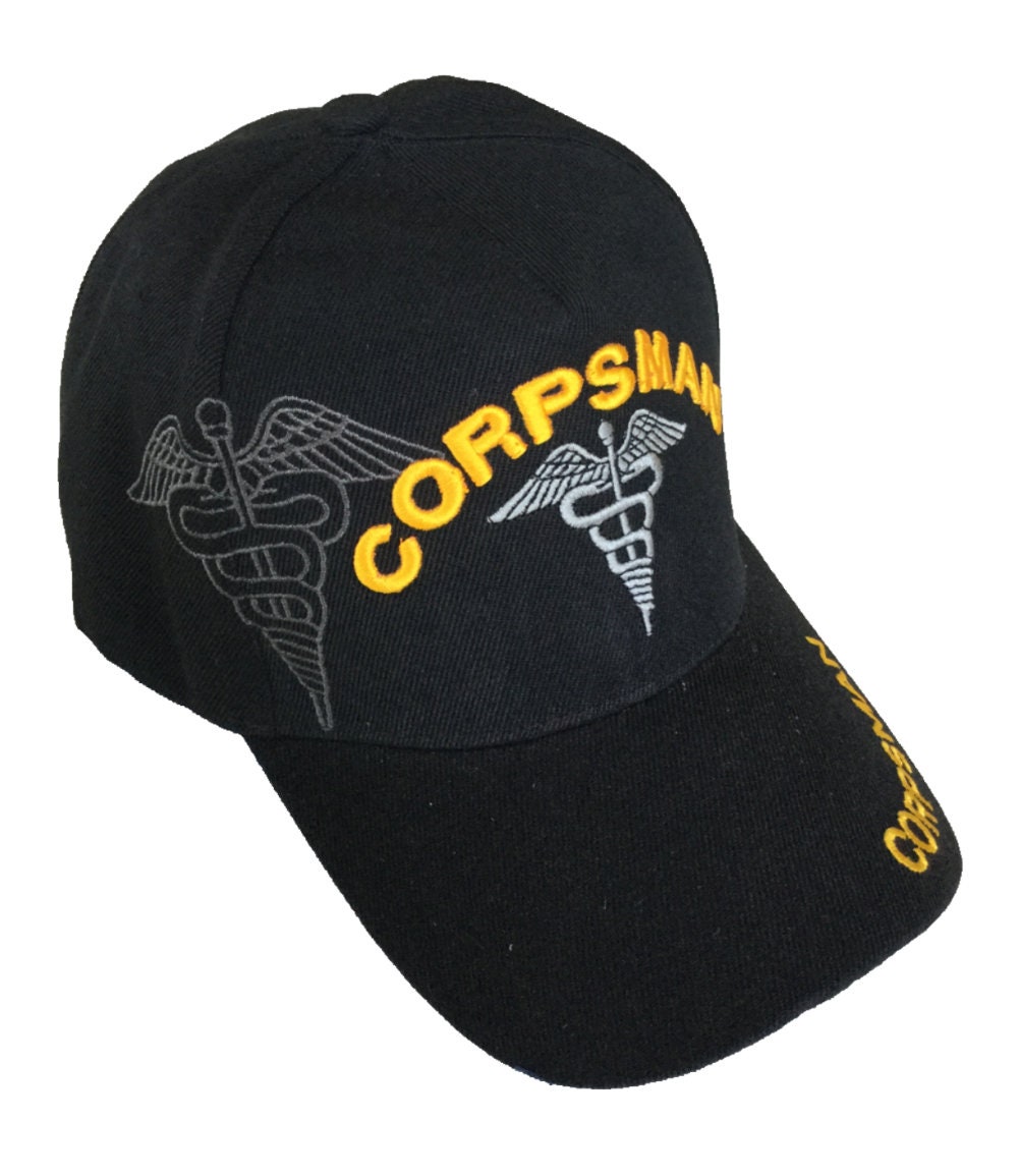 US Navy Corpsman, Caduceus on the Side and Back, Navy Blue Hat - Etsy