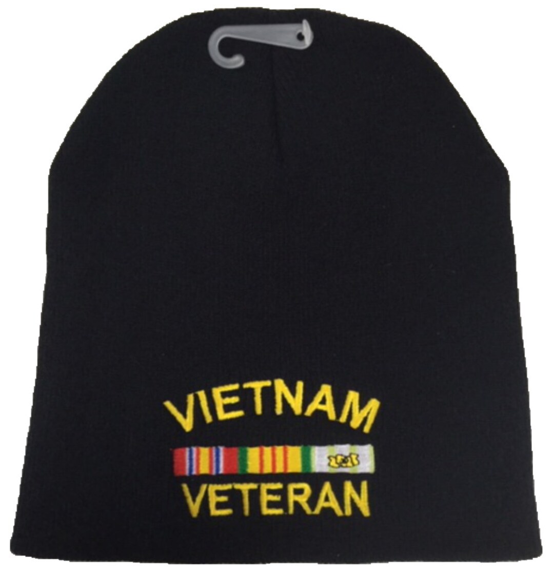 Vietnam Veteran Embroidered Military, Knit, Skull, Beanie Hat - Etsy