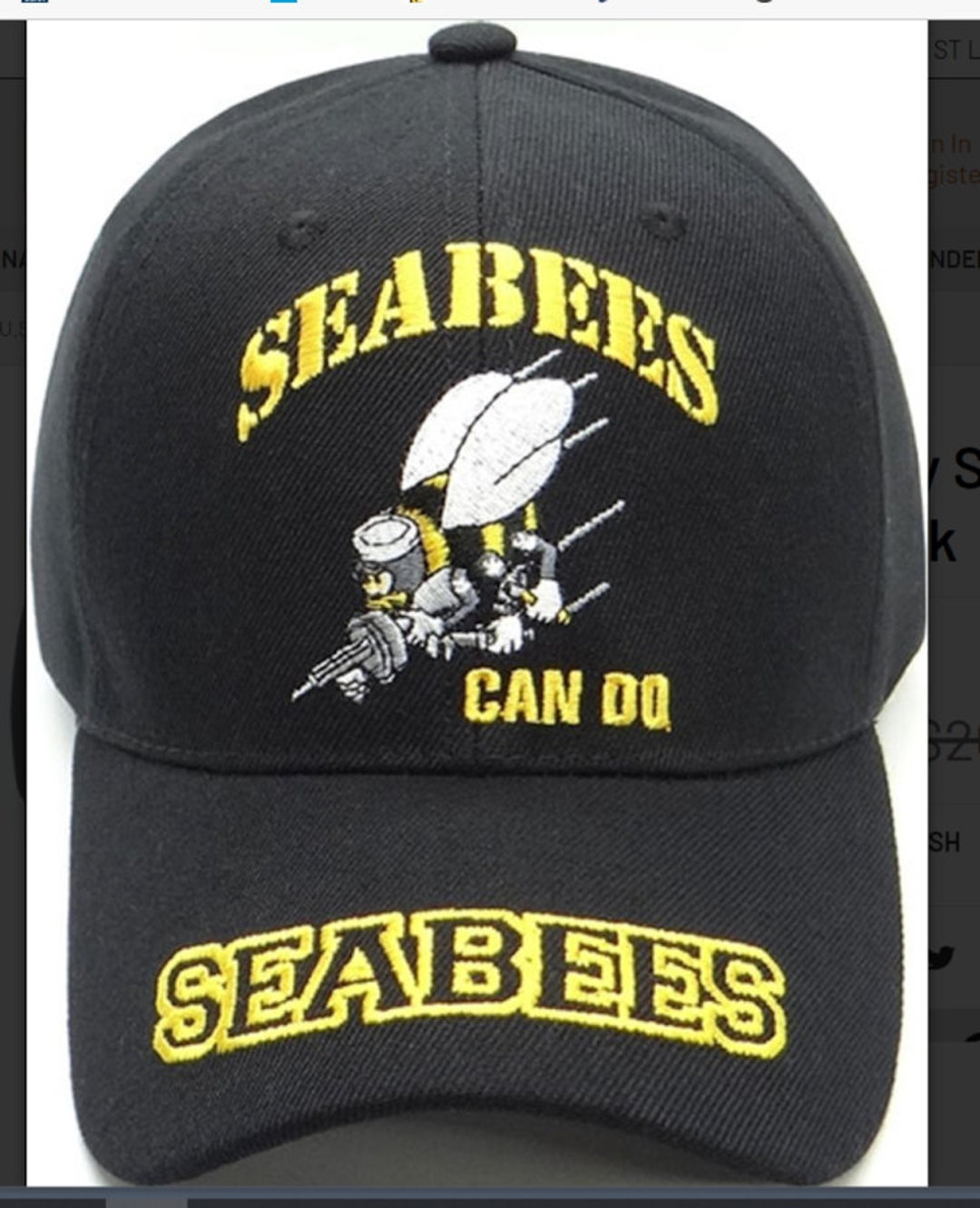 US Navy, Seabee Emblem Can Do, seabees on Bill, Black Hat - Etsy