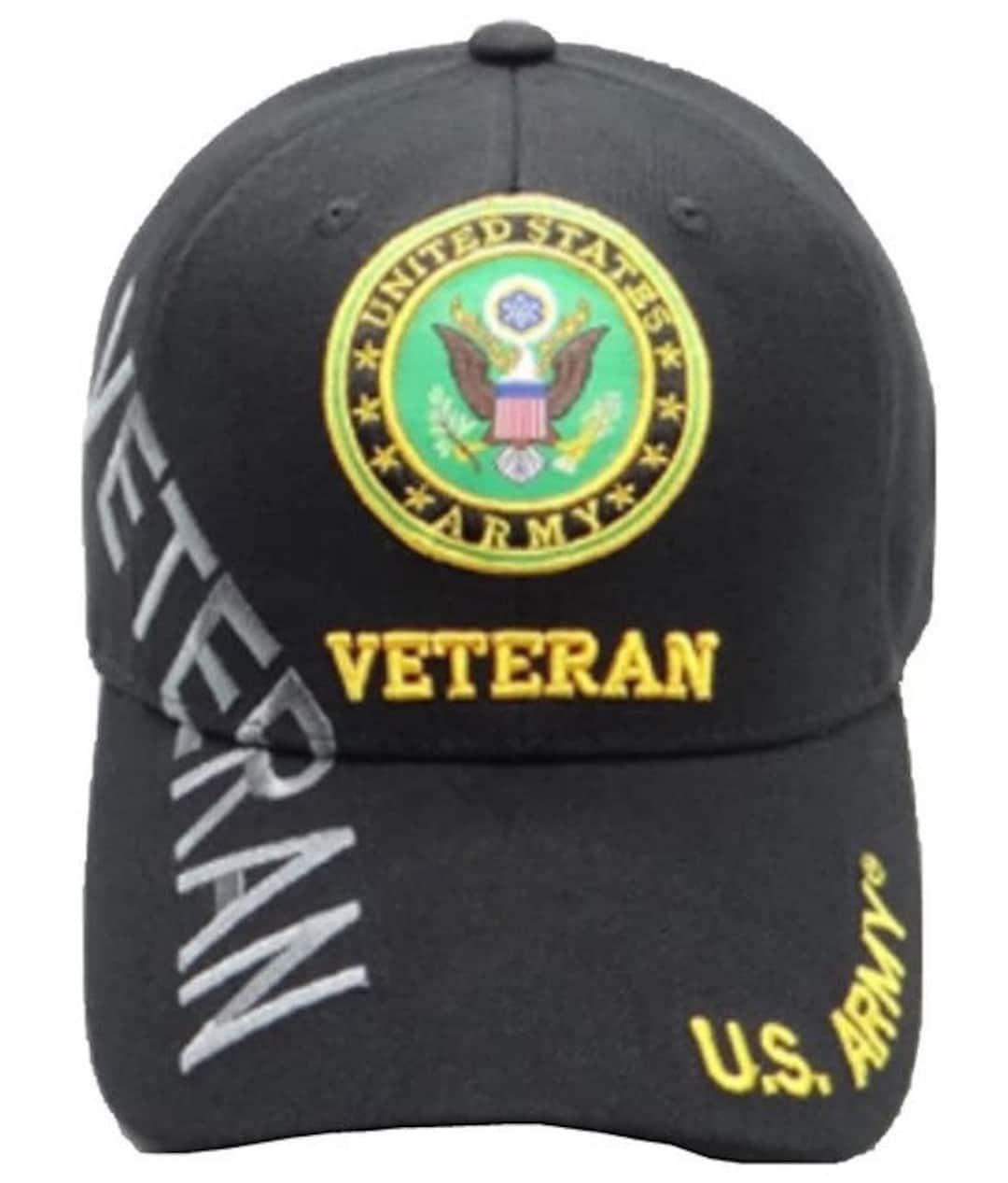 U.S. Army, Army Veteran Emblem, Veteran Shadow on Side, Black Hat - Etsy