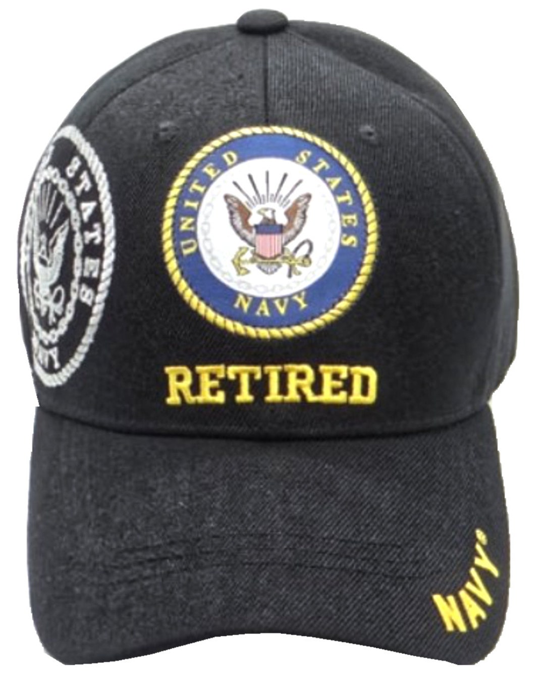U.S. Navy Emblem Retired Emblem Shadow Black Hat - Etsy
