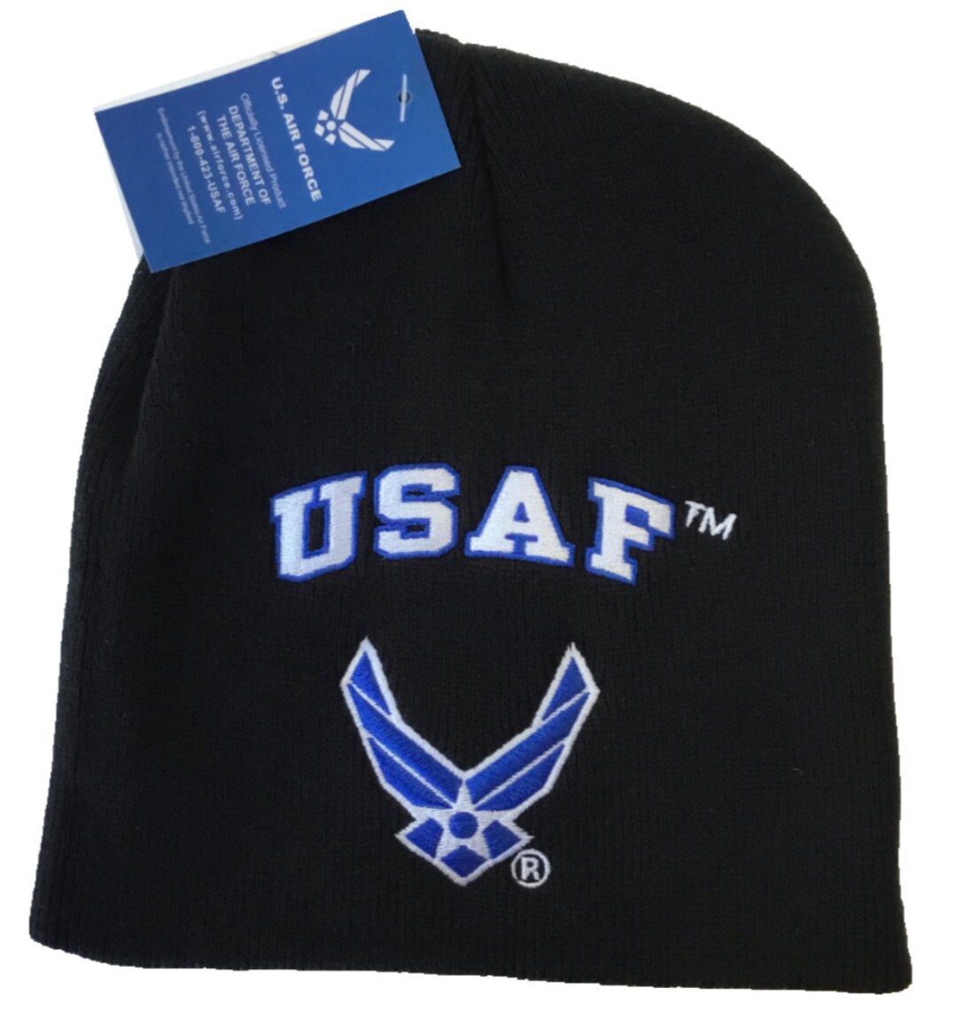 U.S. Air Force, USAF text, Hap, Knit Skull Beanie Hat - Etsy