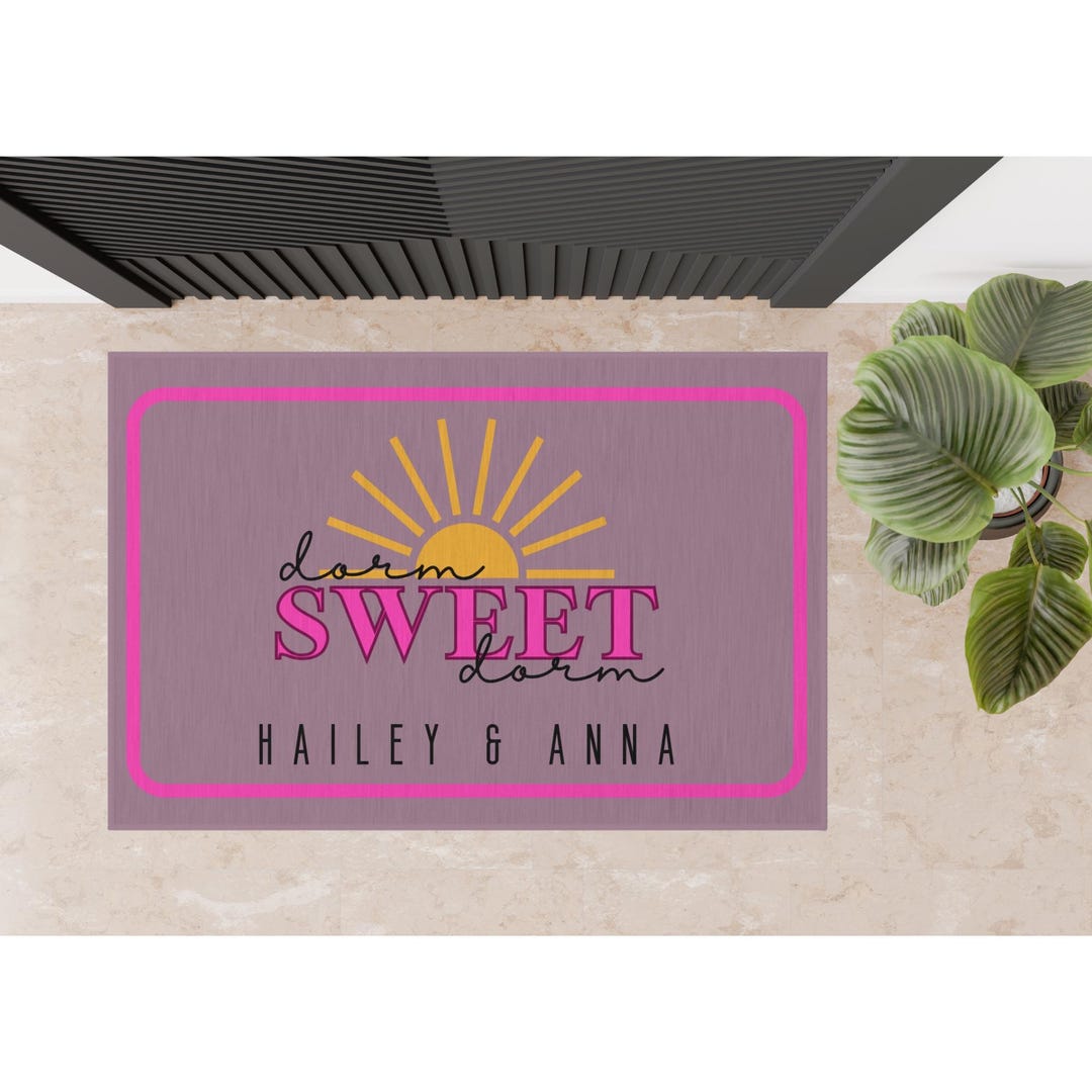 Personalized Dorm Welcome Mat, Dorm Sweet Dorm Welcome Mat, Dorm Room ...
