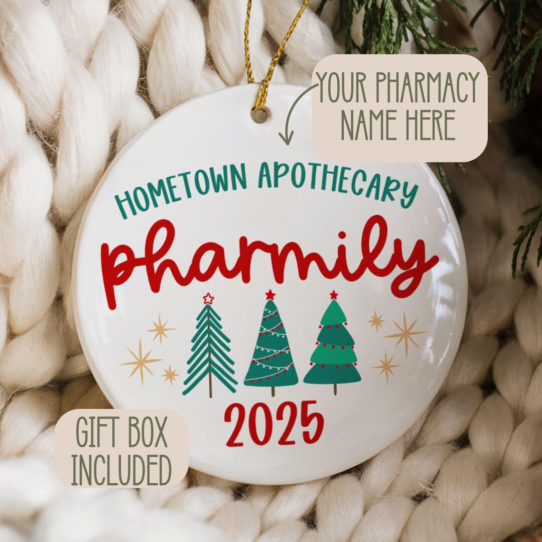 Personalized Pharmily Porcelain Ornament for Pharmacy Staff Team Gifts ...