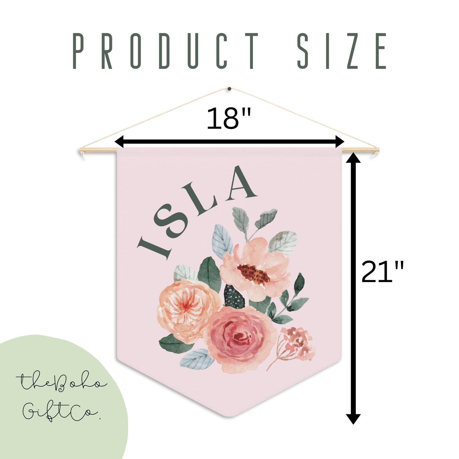 Custom Floral Pennant Banner for Girl Nursery | Custom Name Banner ...