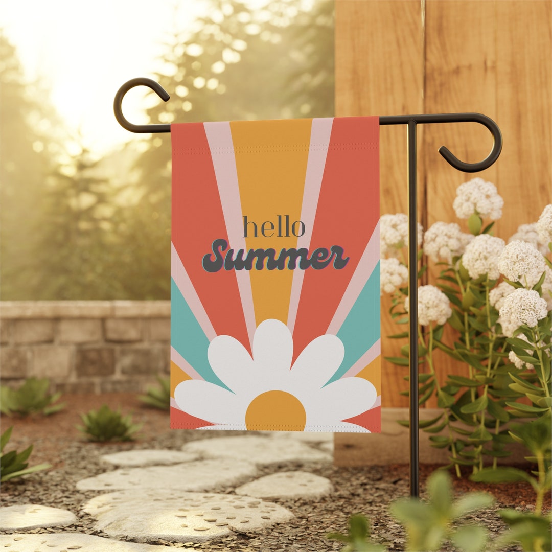Boho Hello Summer Garden Flag, Summer Flower Garden Flag, 12x18 Garden ...