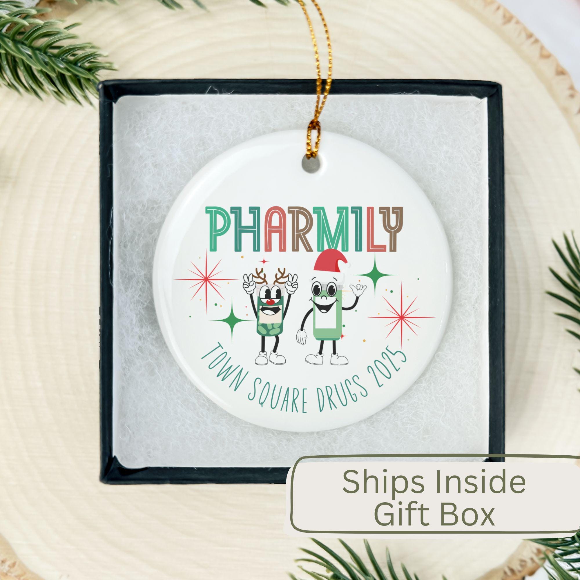 Personalized Pharmily Porcelain Ornament for Pharmacy Staff Team Gifts ...