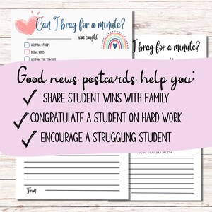 Digital Download, Teacher Mail, Teacher Brag Card, Teacher Good News ...