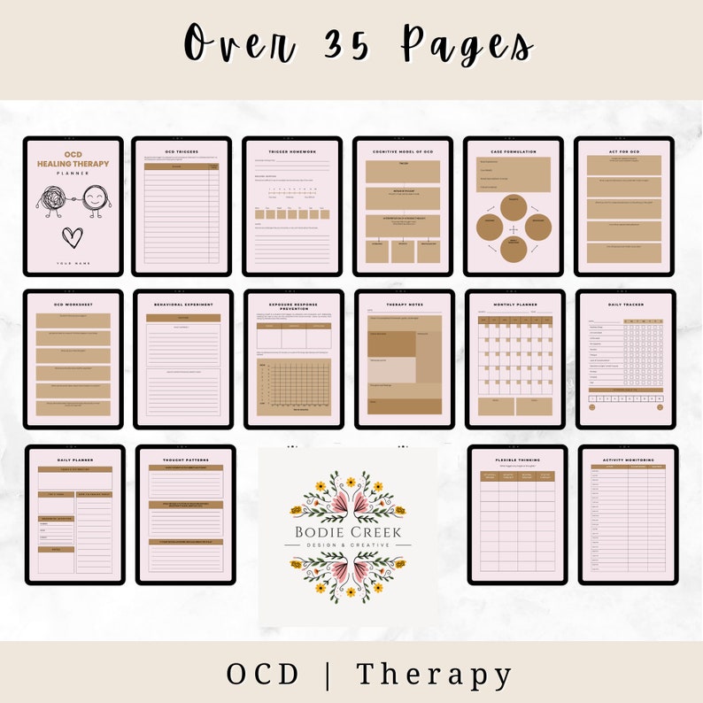 OCD Therapy Journal, OCD Therapy Workbook, Therapy Tracker, Healing ...