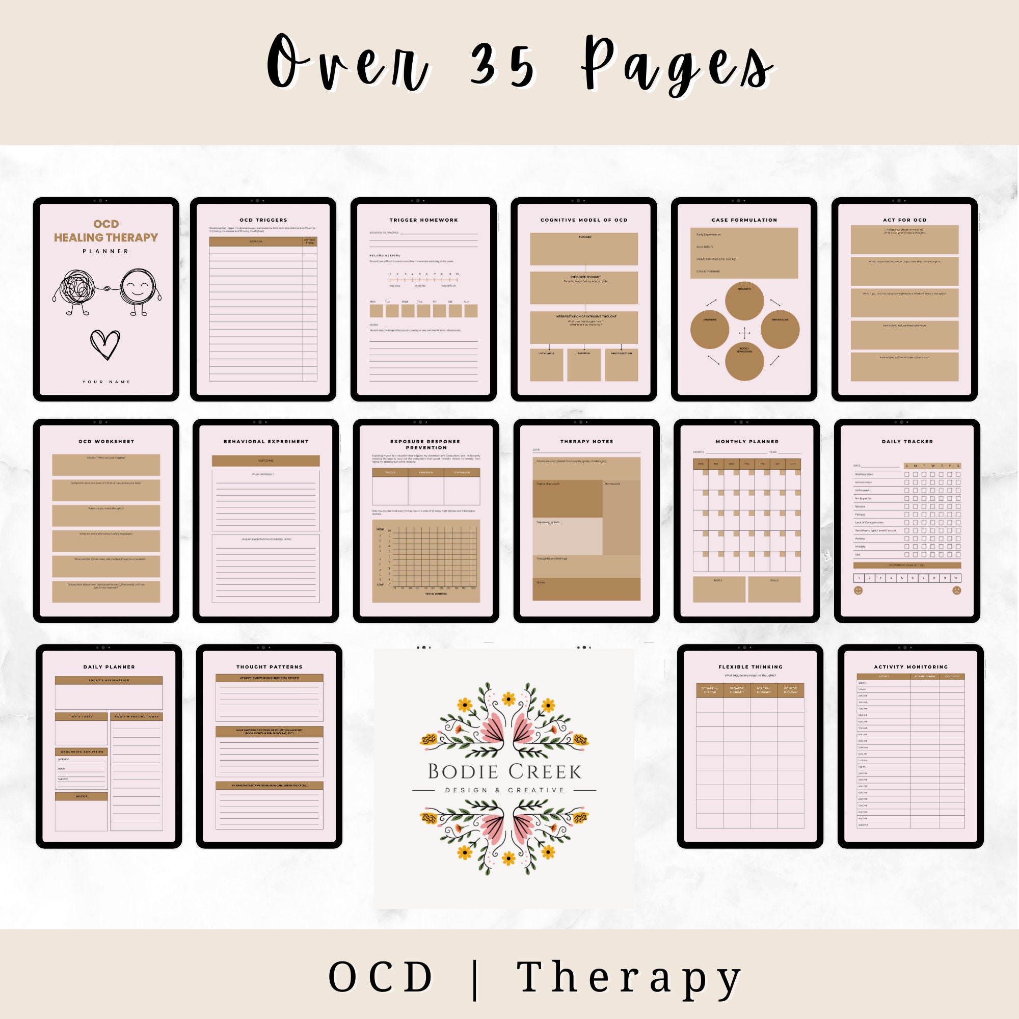 OCD Therapy Journal, OCD Therapy Workbook, Therapy Tracker, Healing ...