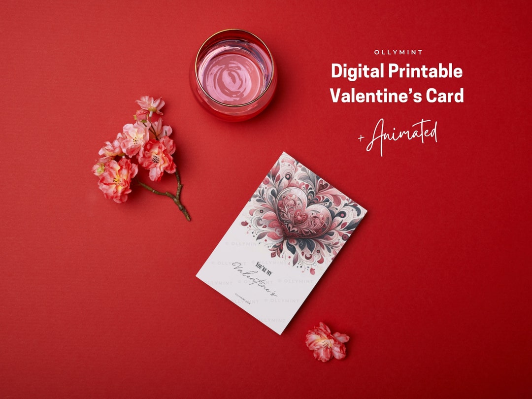 Digital Printable Animated Valentine's Card Romantic Card Unique Ecard ...