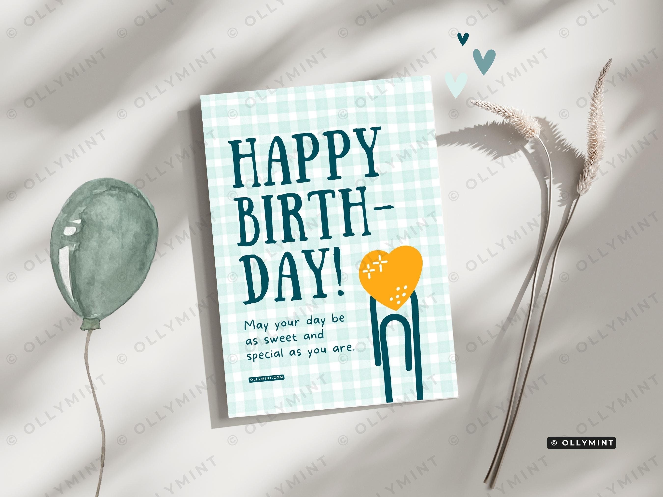 Cute Digital Animated Birthday Card Heart Paperclip - Etsy