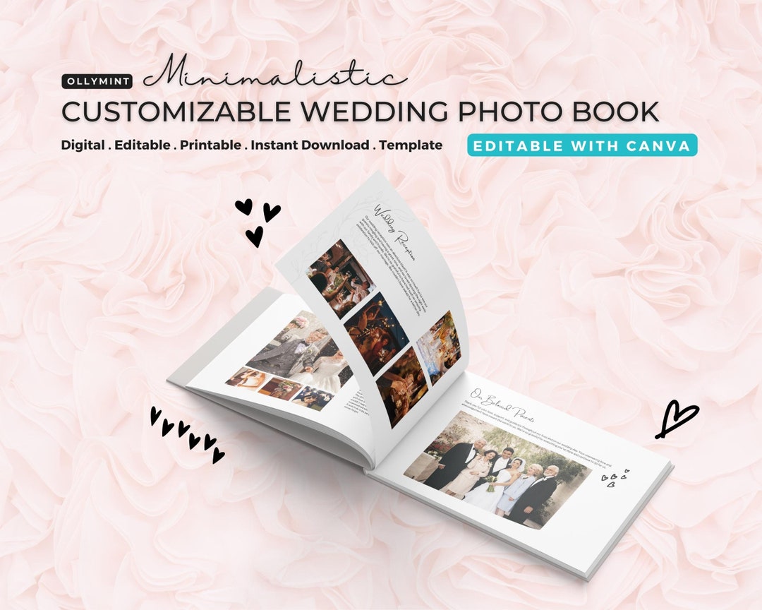 Customizable Wedding Photo Book Cute Minimalistic Modern Wedding ...