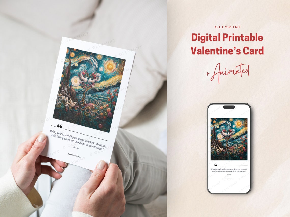 Digital Printable Animated Valentine's Card Romantic Card Unique Ecard ...