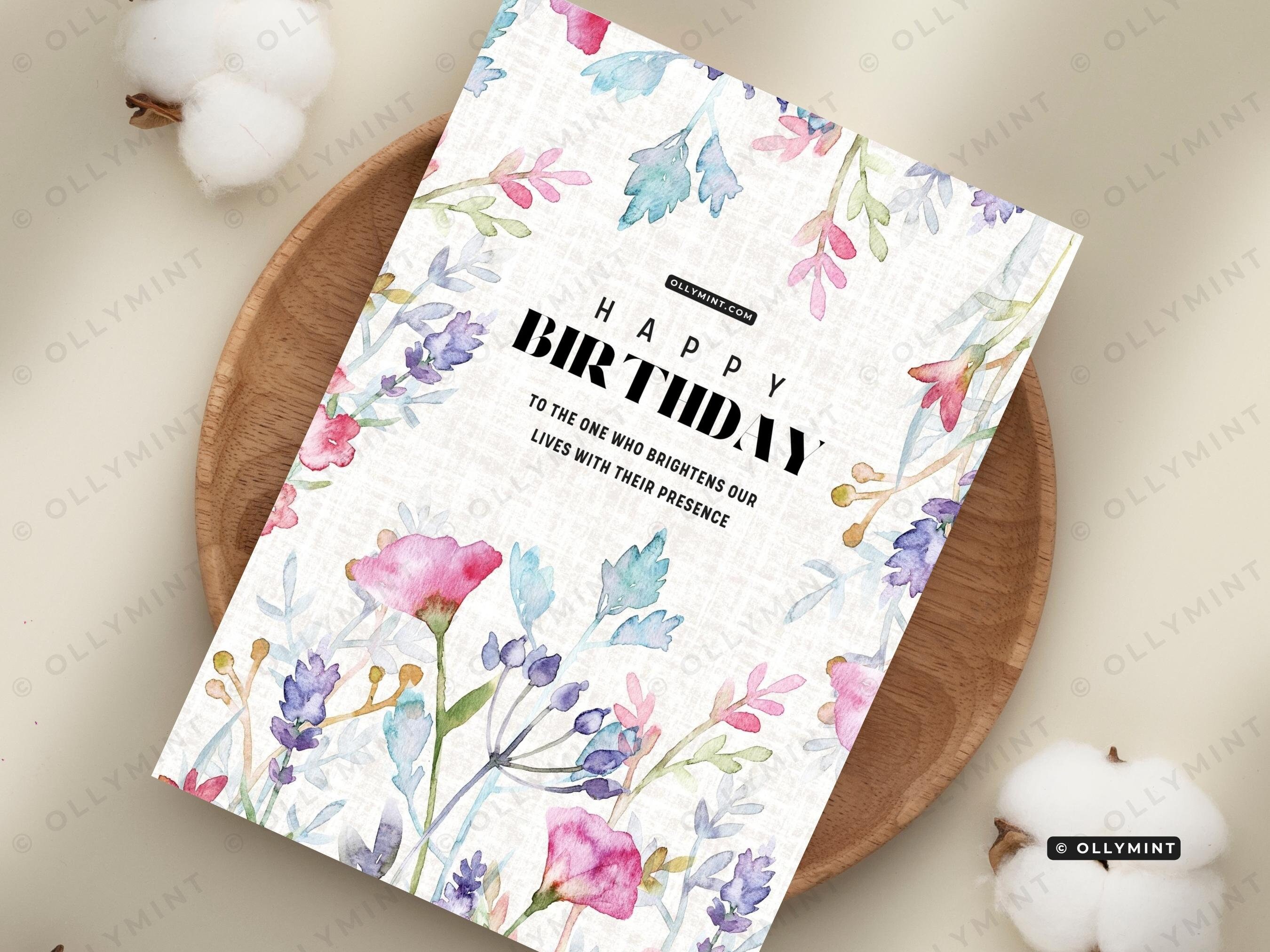 Cute Digital Animated Birthday Card Beautiful Flowers Printable ...