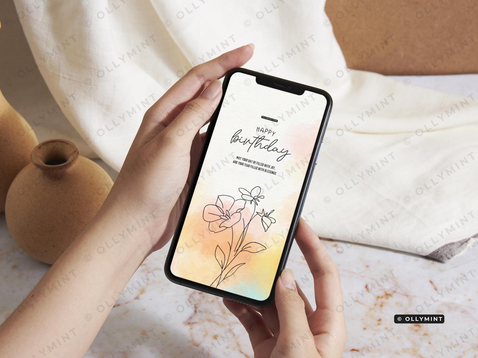 Cute Digital Animated Birthday Card Birthday Flowers Printable Birthday ...