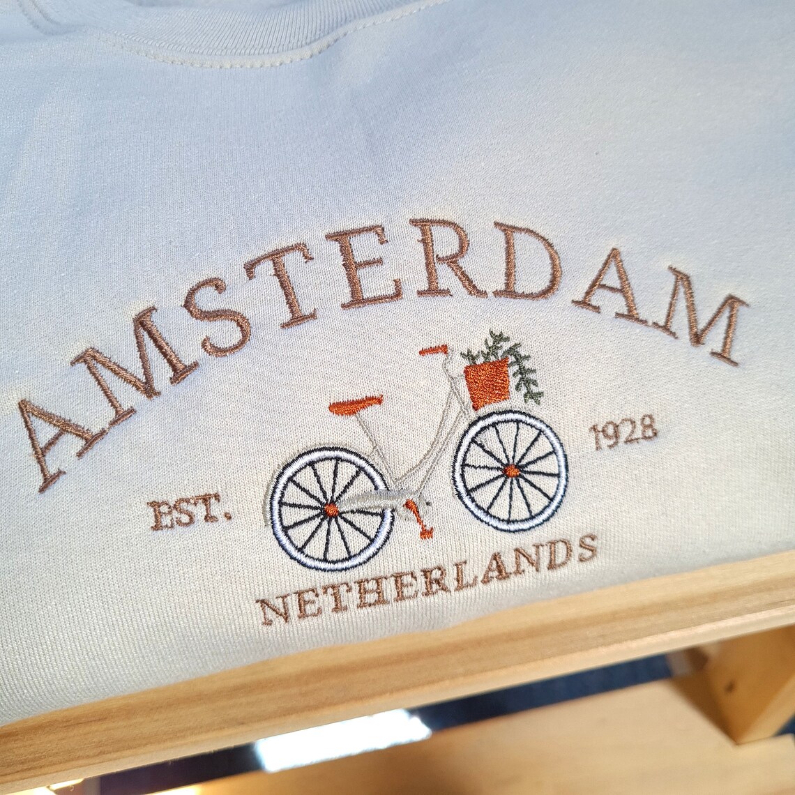 Embroidered Sweatshirt, Amsterdam Embroidered Sweatshirt, Vintage ...