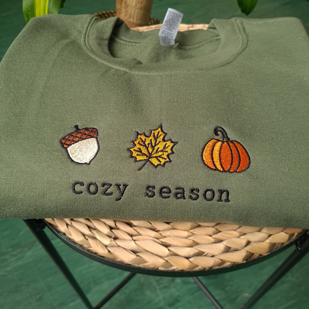 Fall Embroidered Sweatshirt, Fall Crewneck, Fall Sweatshirt, Autumn ...