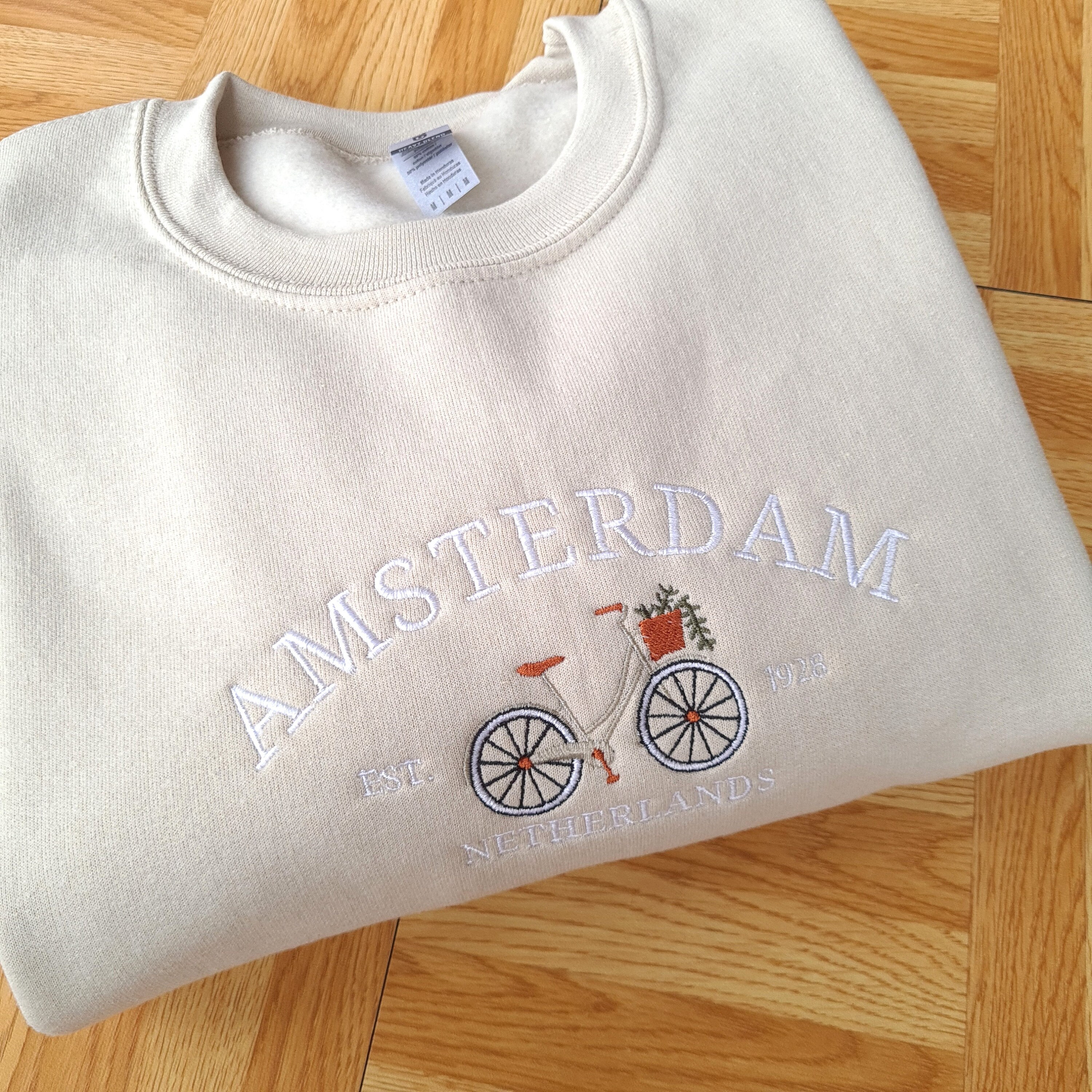 Embroidered Sweatshirt, Amsterdam Embroidered Sweatshirt, Vintage ...
