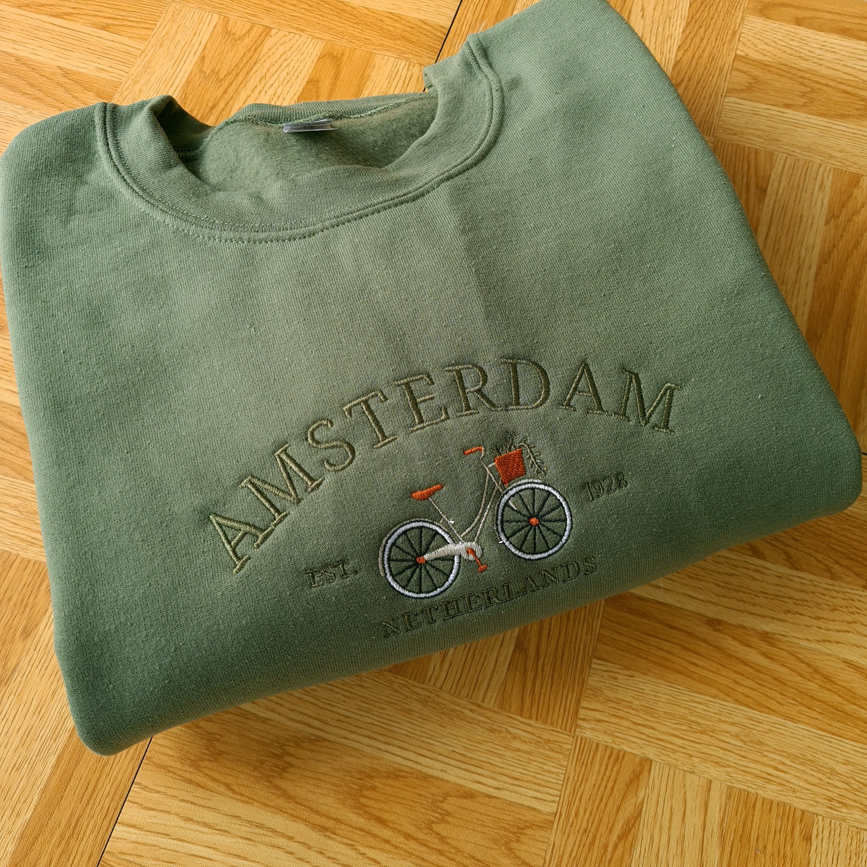 Embroidered Sweatshirt, Amsterdam Embroidered Sweatshirt, Vintage ...
