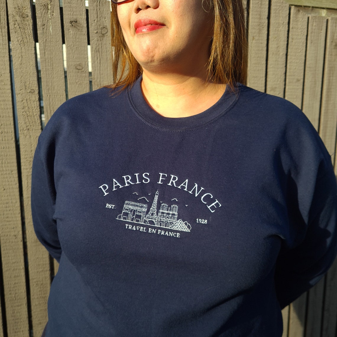 Embroidered Sweatshirt, Vintage Paris Crewneck, Eiffel Tower Jumper ...