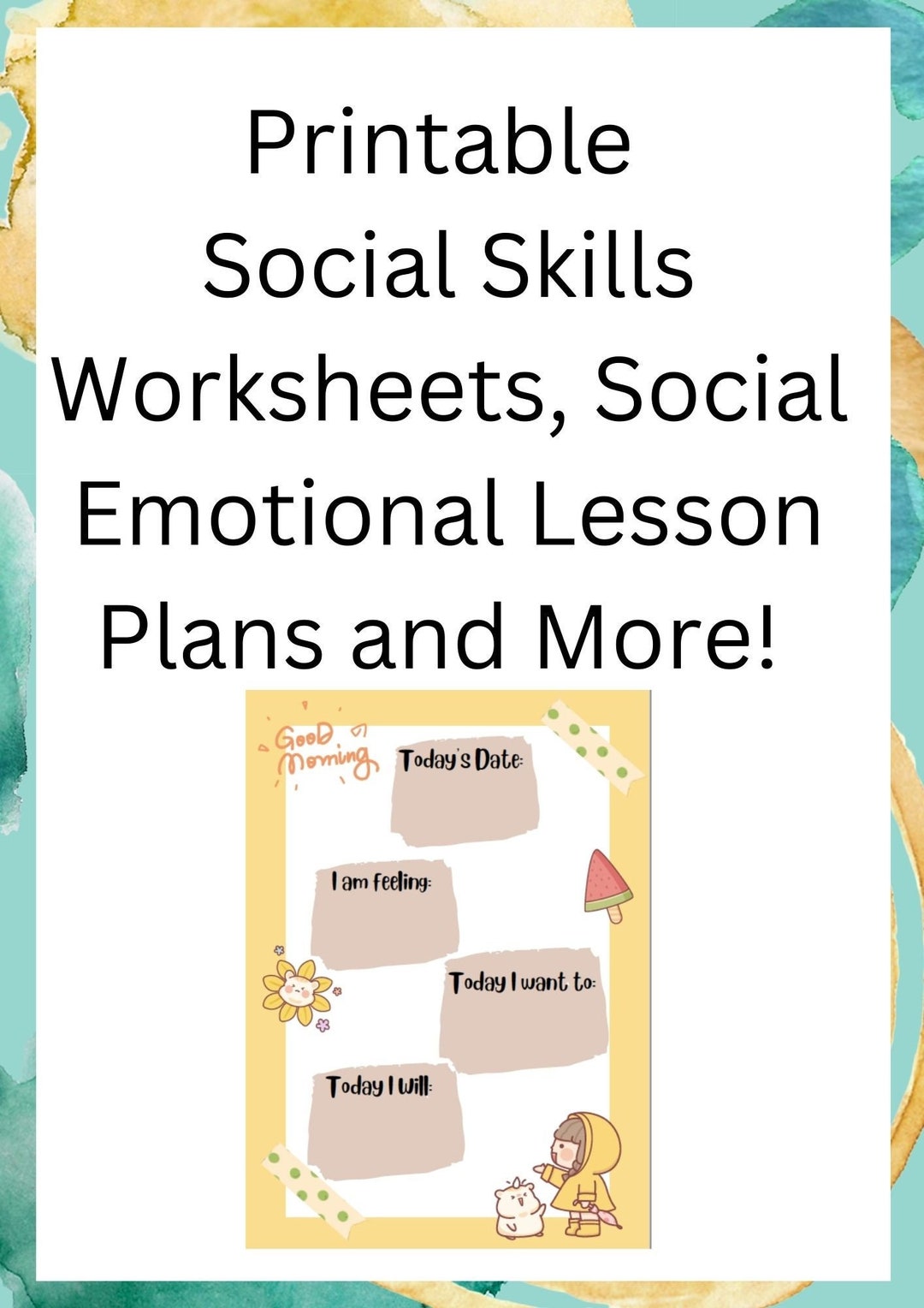 Morning Check in Worksheet - Etsy