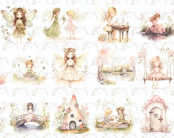 Fairy Clipart Bundle. Magical Fairies, Forest, Flowers and Nature ...