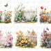 Spring Clipart Watercolor Garden Fences Clipart Spring - Etsy