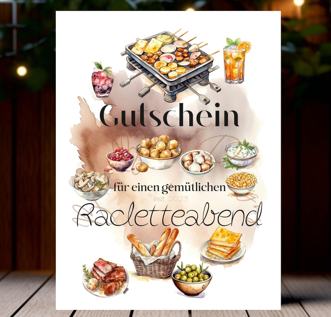 Raclette Voucher, Voucher Card, Digital Voucher, Voucher to Print ...
