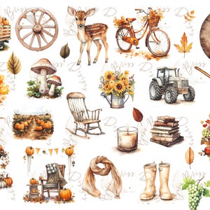 Autumn Clipart, Watercolor Fall Decor Clipart - Autumn Watercolor in ...