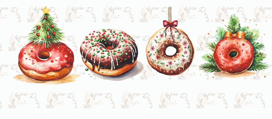 Christmas Clipart, Donut Clipart, Winter Clipart, Holiday Clipart ...