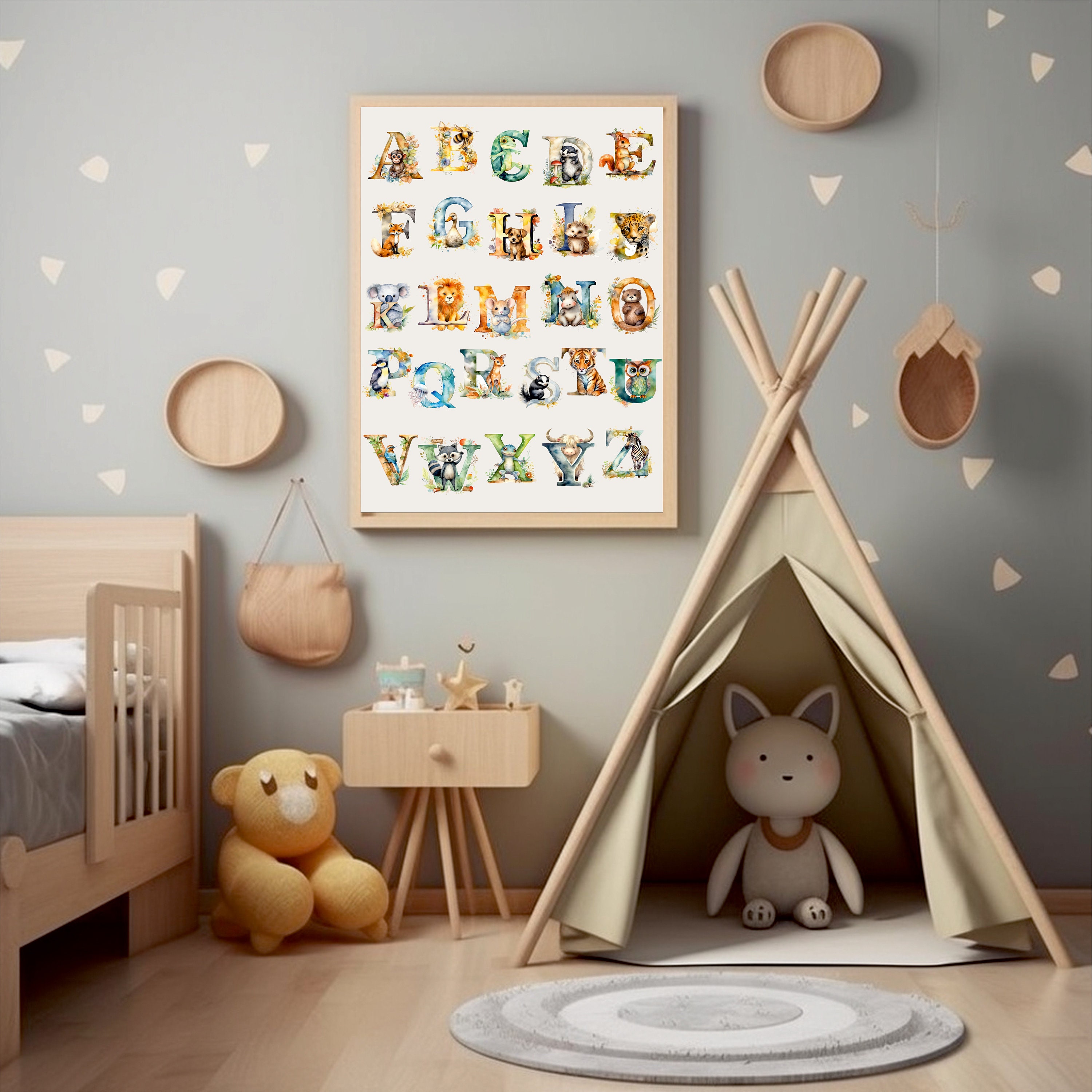 Lernplakat ABC Poster Kinderbild abc Lernposter - Etsy