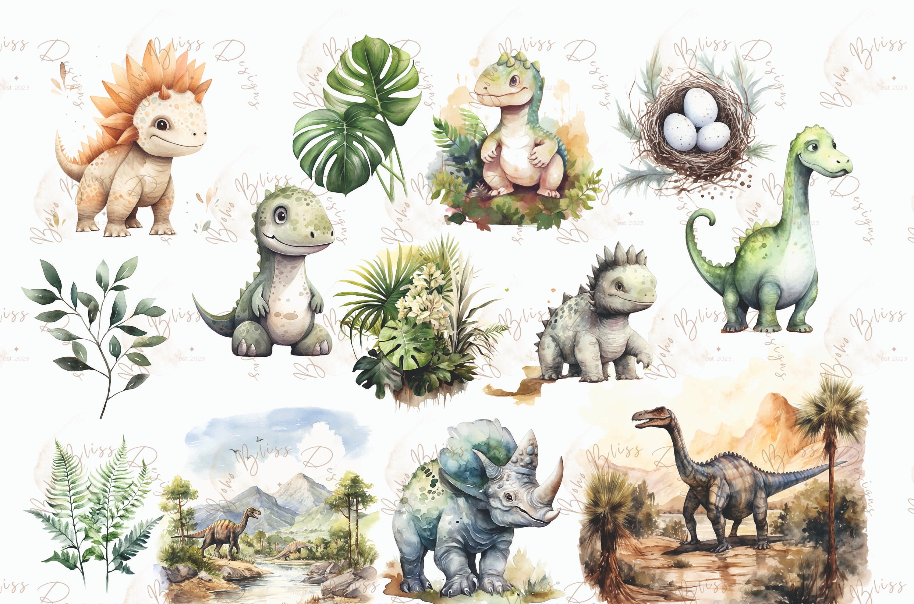 Dinosaur clipart, Cute Dinosaur Clip Art, dinosaur party, dinosaur wall ...