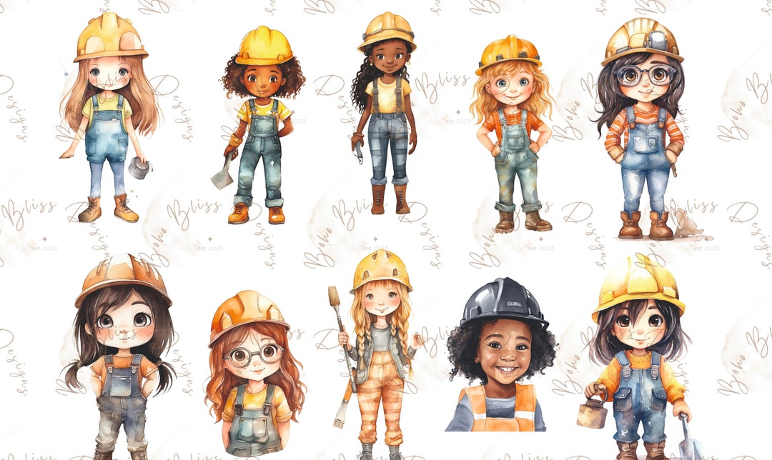 Clipart Construction Worker Girl Construction Site Construction ...