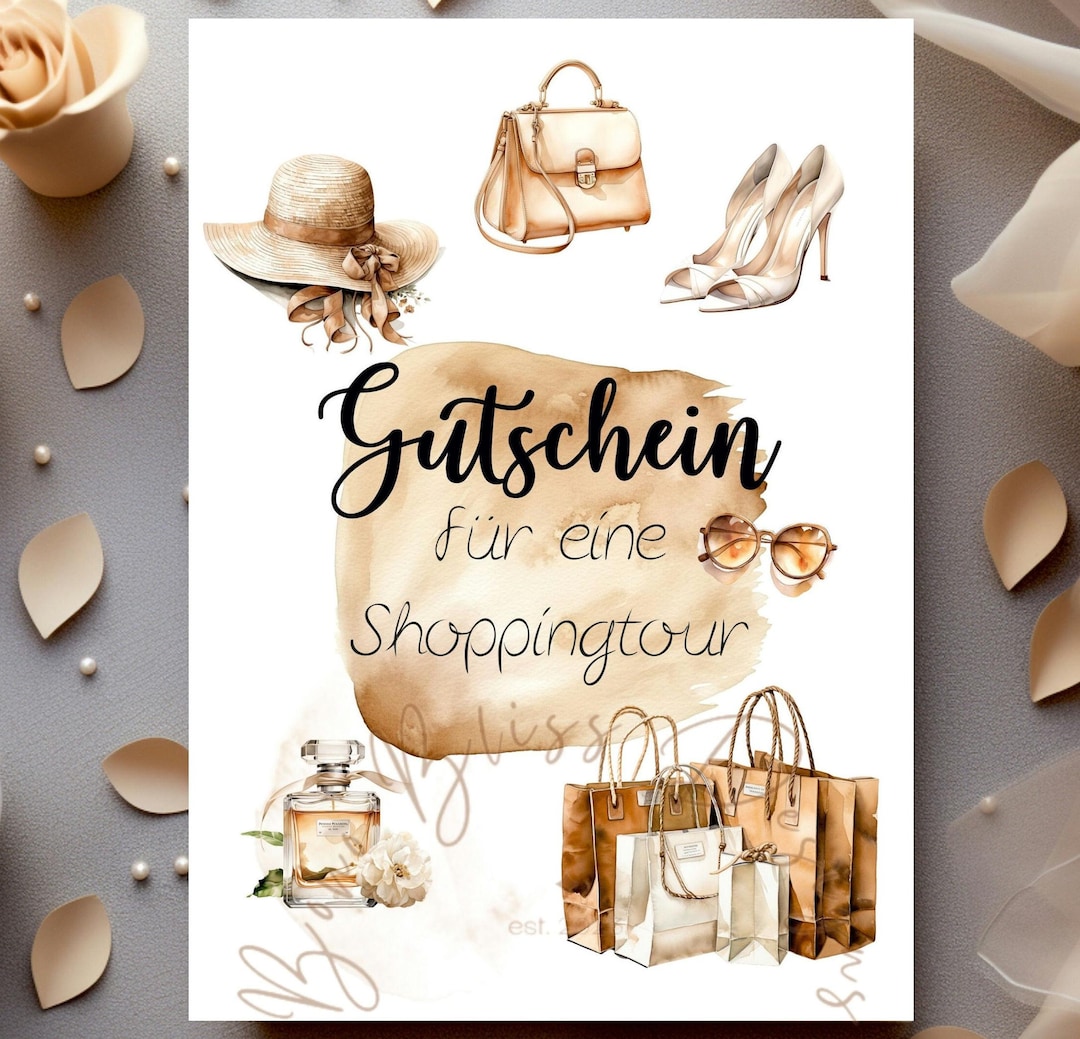 Geschenk Coupon, Gutscheinkarte, Shopping Gutschein, Zeit statt Zeug ...