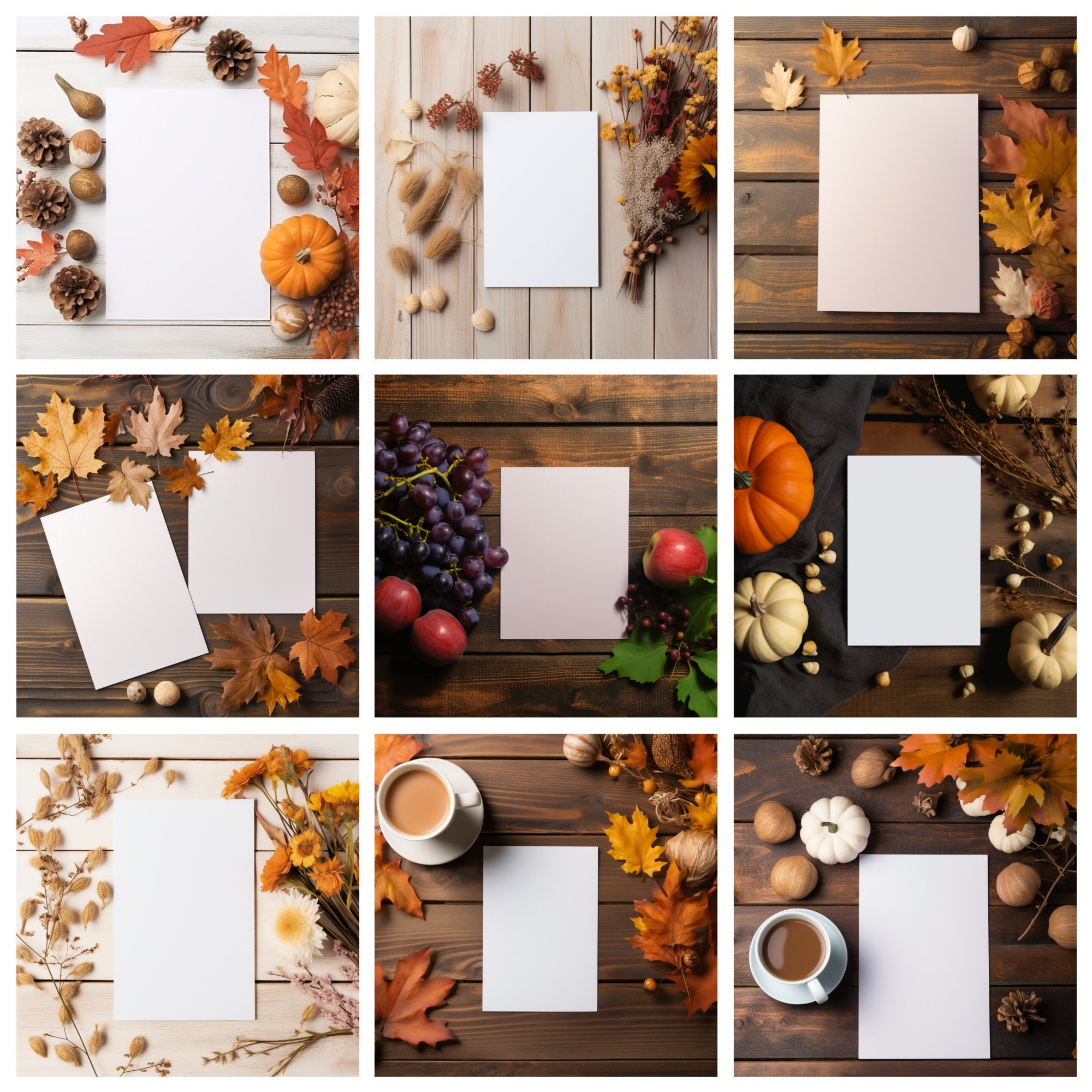 Fall Card Mockup, Greeting Card Mockup, Halloween Card Mockup Bundle ...