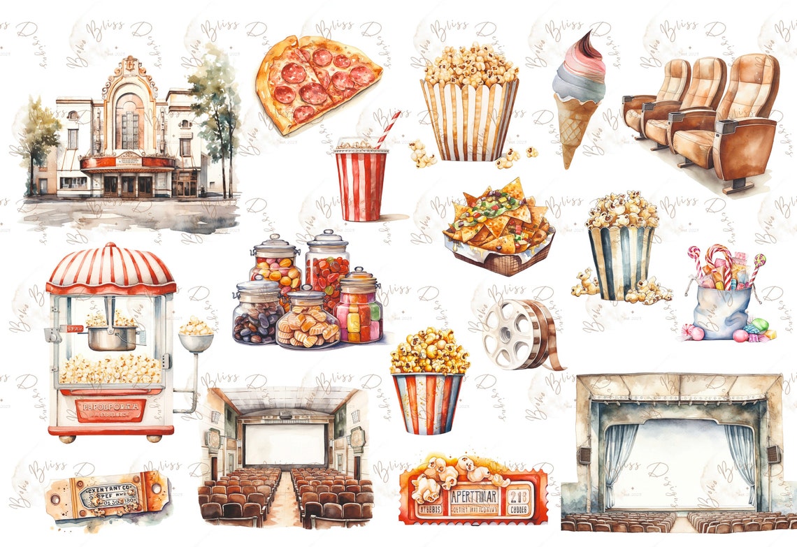 Movie Clipart, Movie Night Clipart, Movie Theater Clipart, Cinema ...