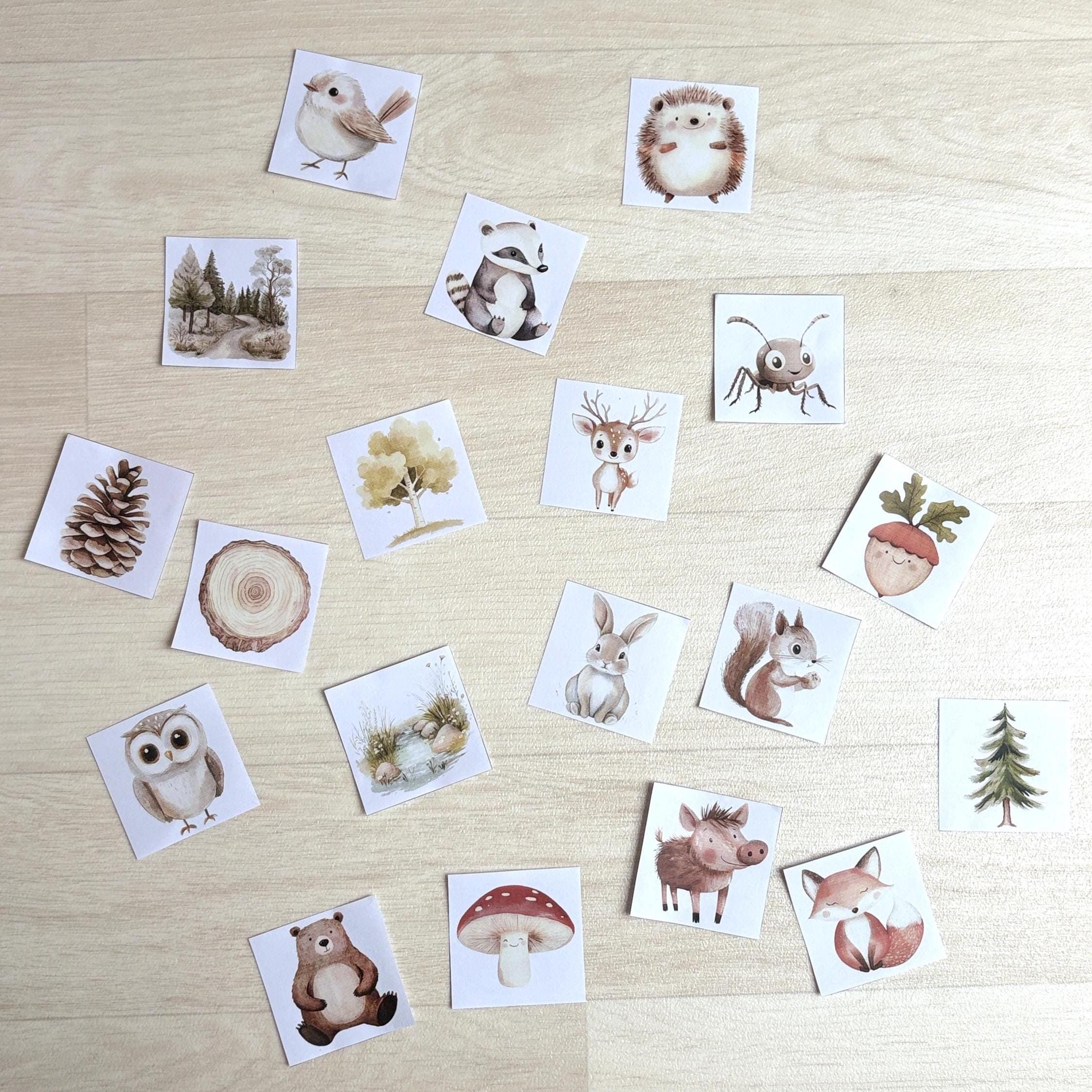 Forest Memory Game, PRINTABLE Memory Game, Memory Game Download ...