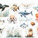 Ocean Clipart, Under the Sea Clipart, Sea Animals Watercolor Clipart ...