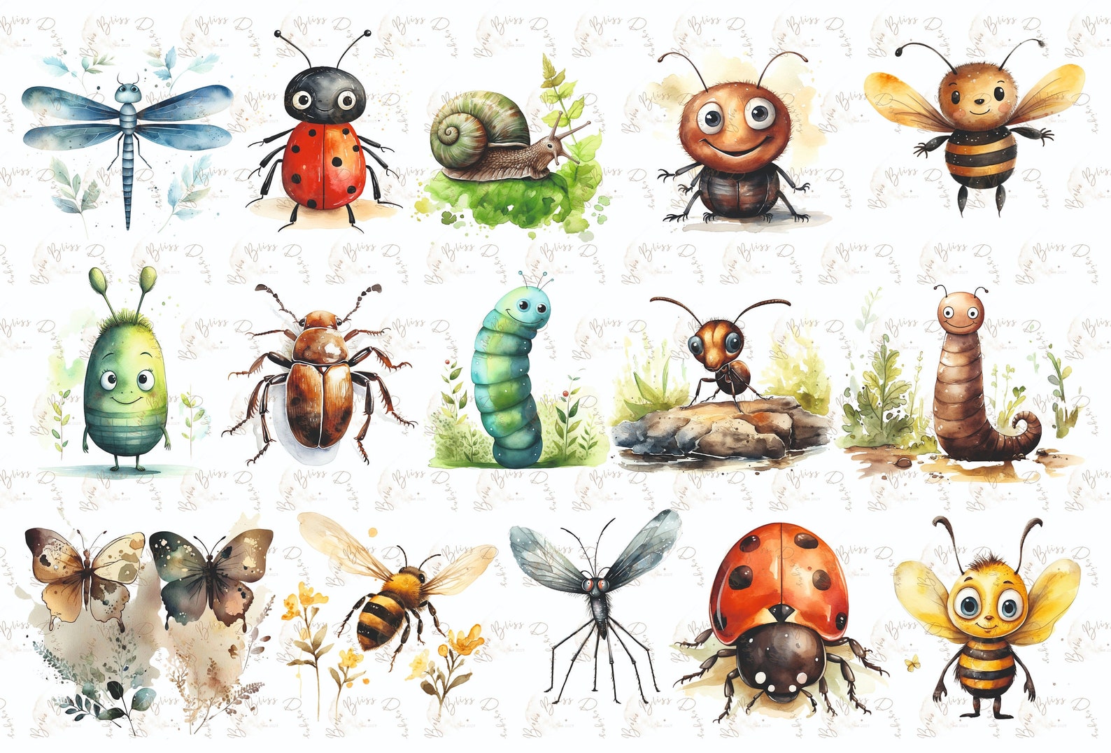 Bugs Clipart, Spring Clipart, Animal Clipart, Cute Bugs Clipart, Bugs ...